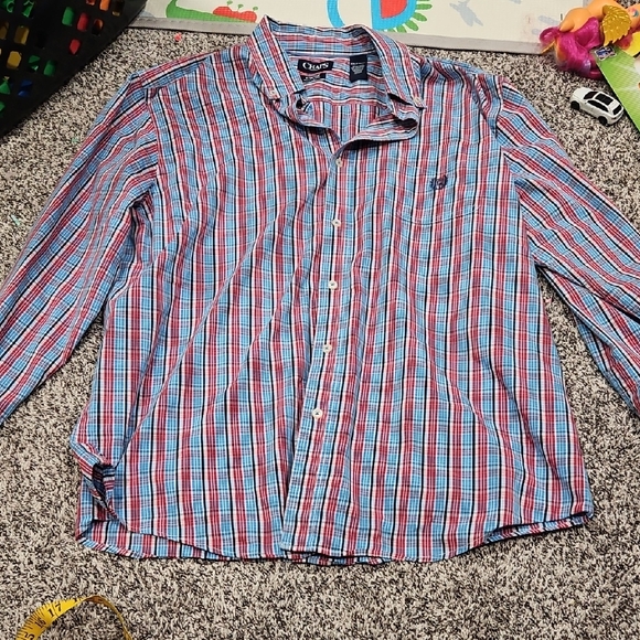 Chaps | Shirts | Chaps Mens Vibrant Red And Blue Checkered Shirt | Poshmark